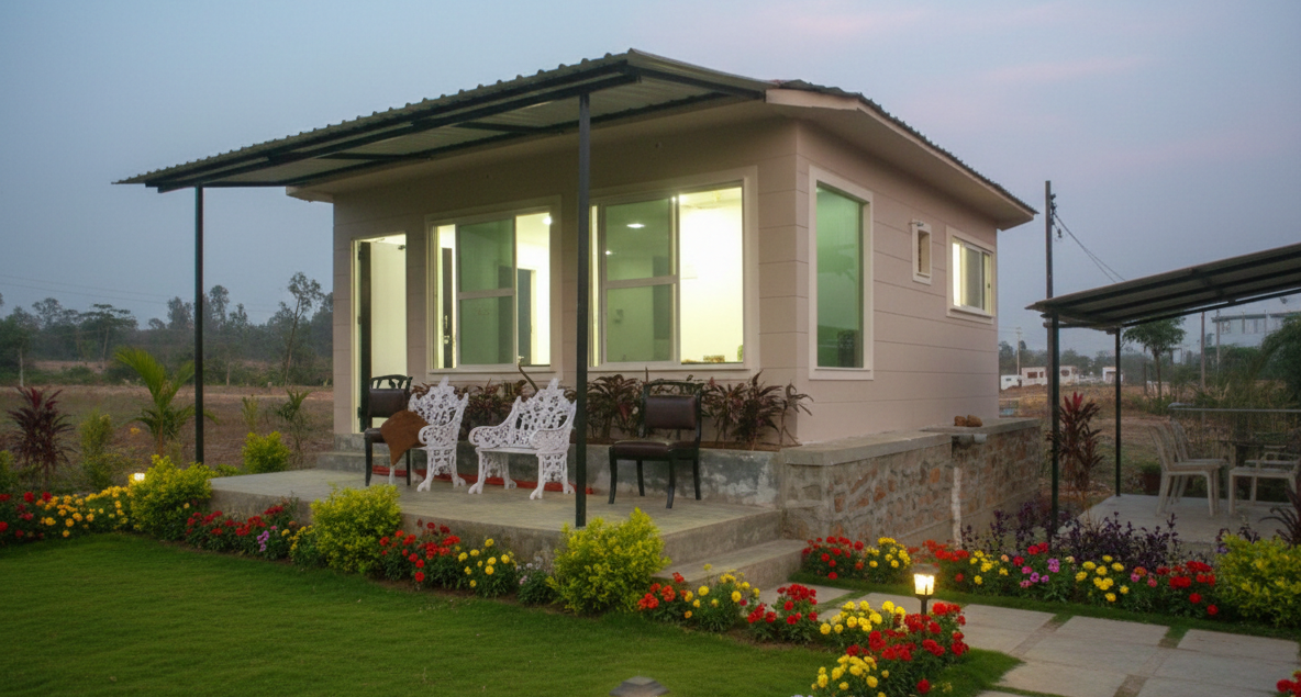 Portable and Prefabricated Farm House - Resham Cabins
